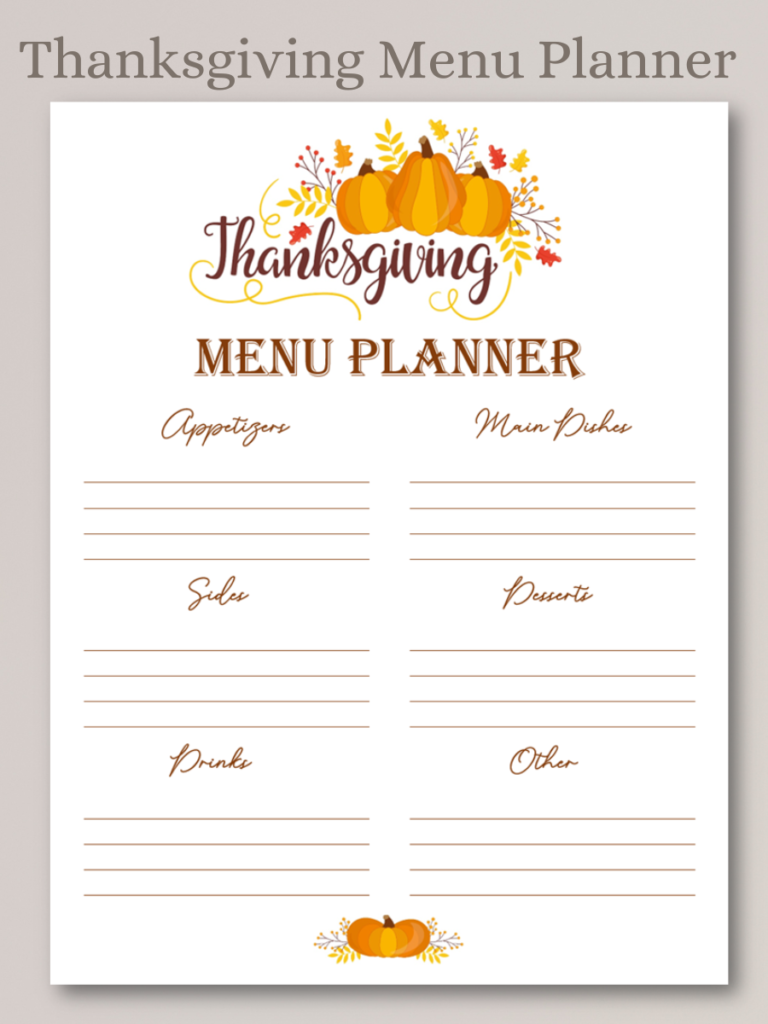 Menu Planner Printables - Free PDFs - Download and Print Now - Cottages and Castles Creative Designs
